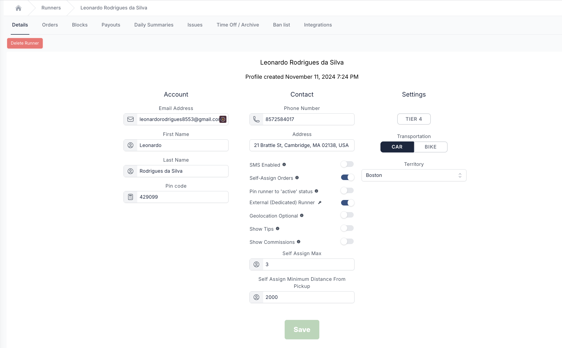 Driver Profile Overview + Setting Definitions | FIRST Help Center