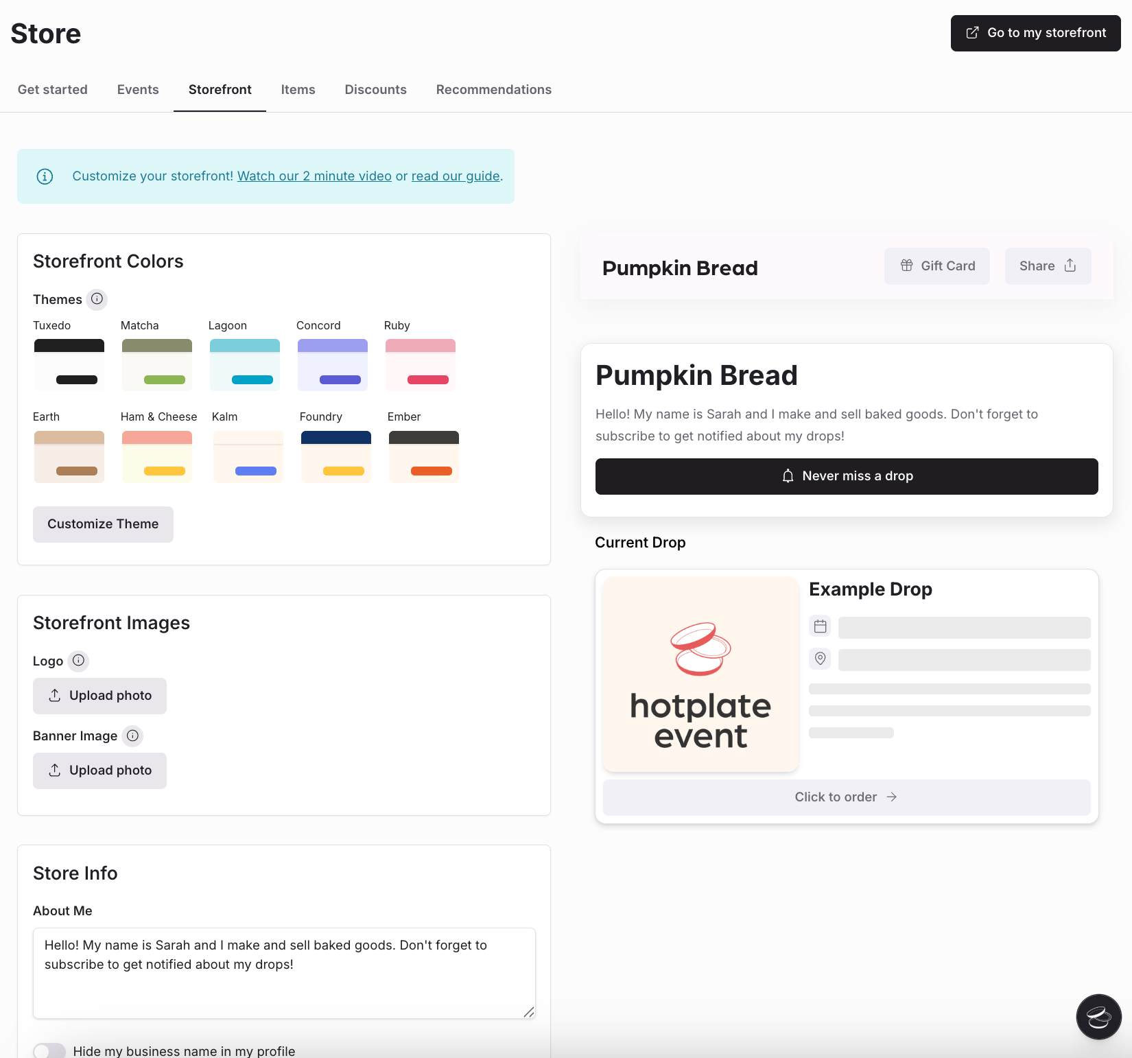 How to customize your storefront | Hotplate help