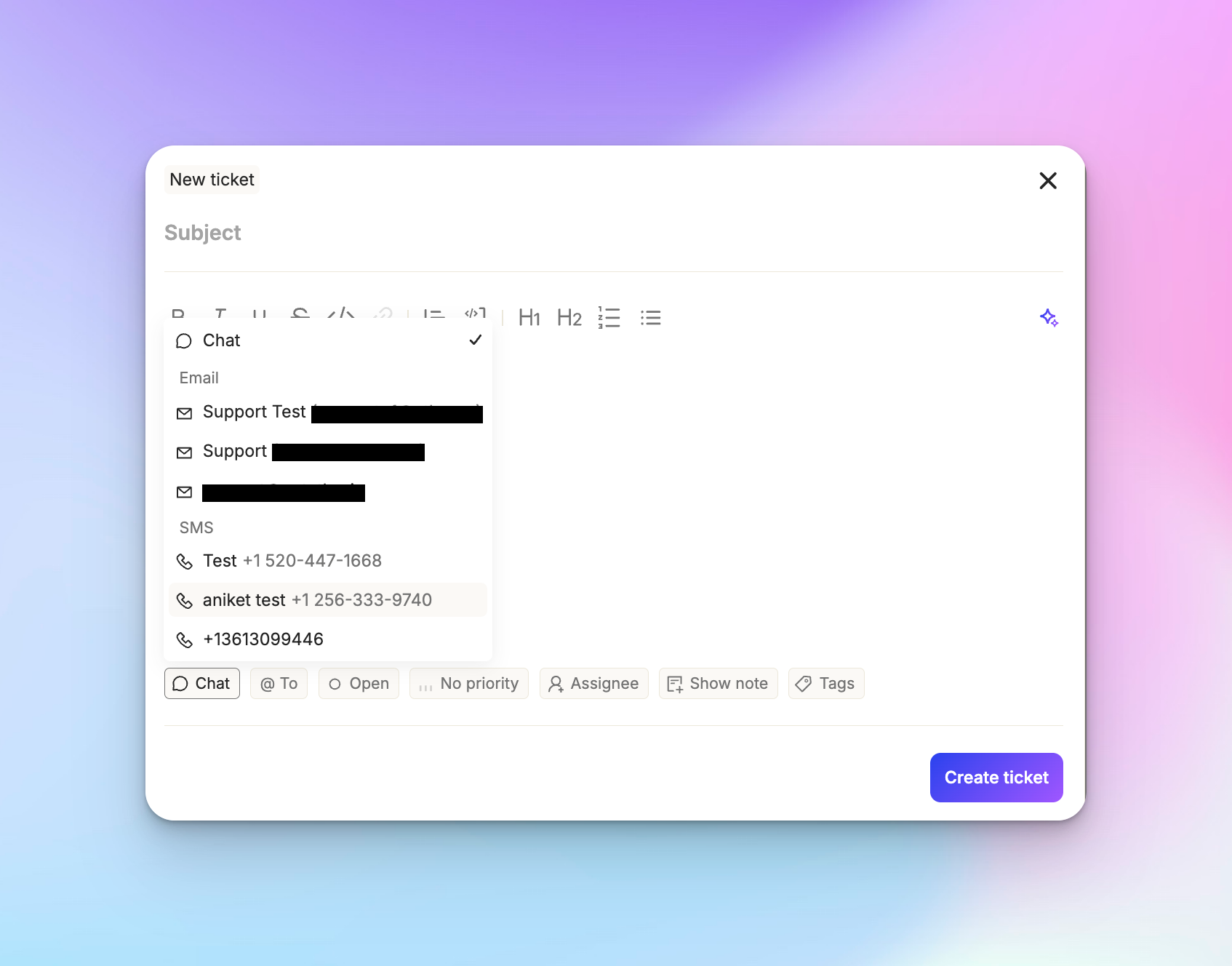 Channel-specific composer | Atlas Help Center