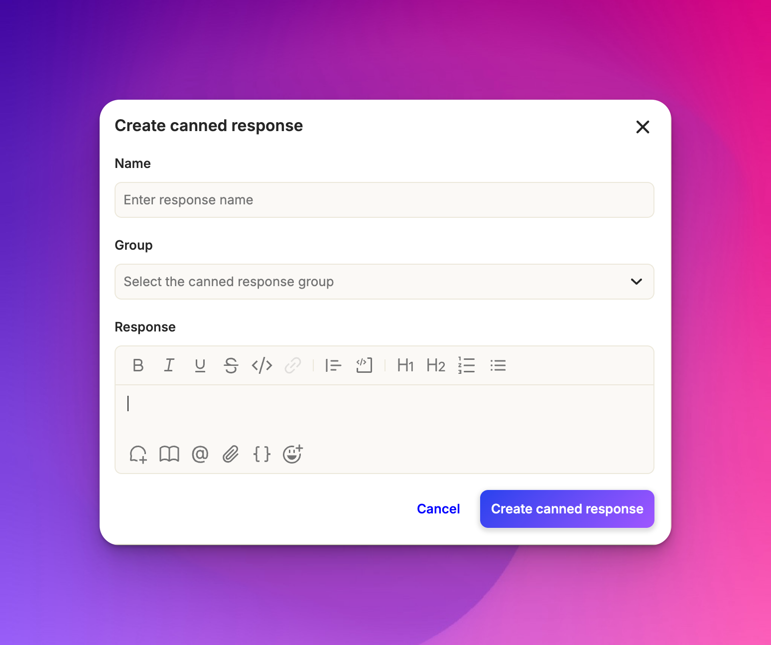 Canned responses | Atlas Help Center