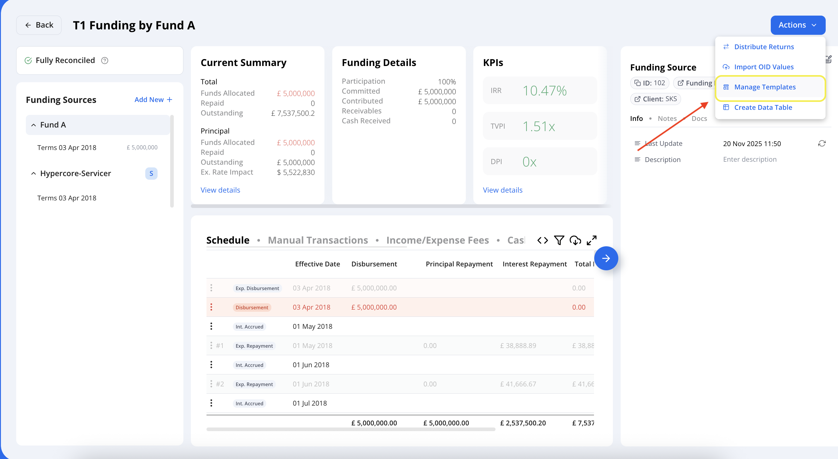 Funding Source Templates | Hypercore Help Center